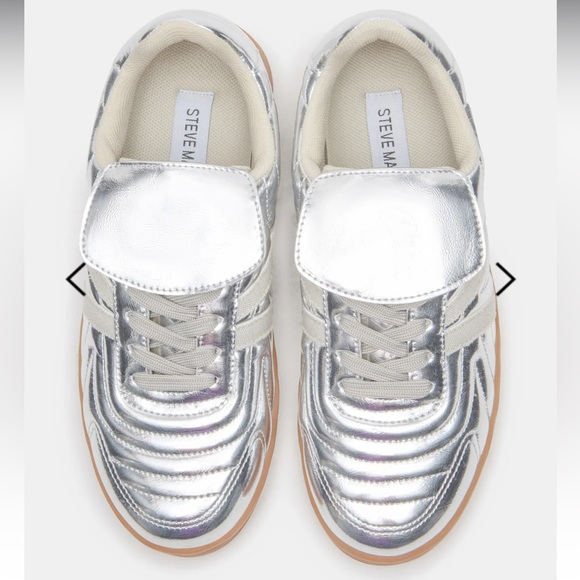 Steve Madden | Shoes | Steve Madden Madrid Silver Sneaker | Poshmark